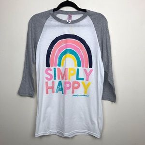 Simply Southern | Tops | Simply Southern Rainbow Simply Happy Baseball ...